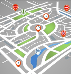 Abstract city map with infographic elements Vector Image