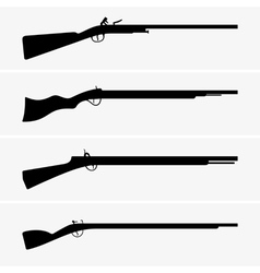 Three vintage military rifles Royalty Free Vector Image