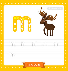 Letter m uppercase tracing monkey Royalty Free Vector Image