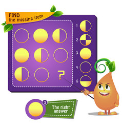 Find the missing item triangle iq Royalty Free Vector Image