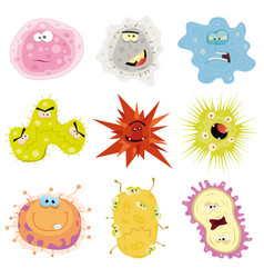 Cartoon cute funny monsters aliens and bacterias Vector Image