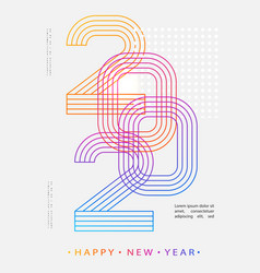 2020 happy new year numbers minimalist style Vector Image