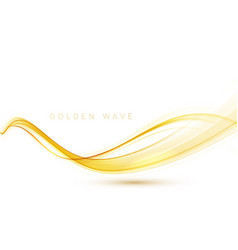 Gold color abstract transparent wave design Vector Image