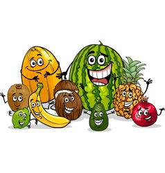 Fruits and vegetables group cartoon Royalty Free Vector