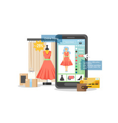 Women clothing store flat style design Royalty Free Vector