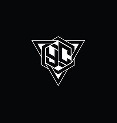 Yc logo letter monogram with triangle slice Vector Image