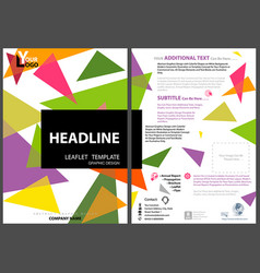 Brochure template layout design with triangles Vector Image