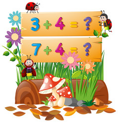 Insect math number worksheet Royalty Free Vector Image