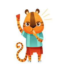 Animal character playing football or soccer Vector Image