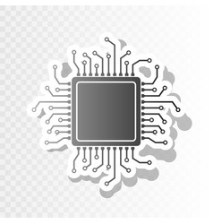 Cpu microprocessor sticker style icon Royalty Free Vector