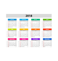 2022 year calendar isolated on white background Vector Image