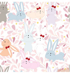 Cute rabbit cartoon seamless pattern Royalty Free Vector