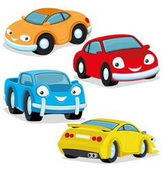 Colorful cartoon cars Royalty Free Vector Image