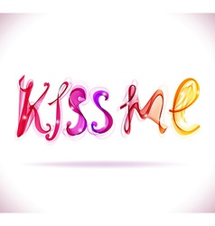 Kiss me round colorful outline Royalty Free Vector Image