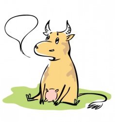 Cute cow talking moo Royalty Free Vector Image