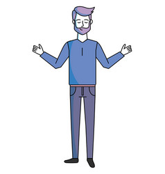 Mans profile with a folded arms Royalty Free Vector Image