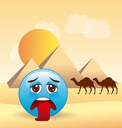 Exhausted emoticon Royalty Free Vector Image - VectorStock