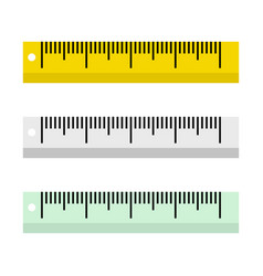 Wooden ruler instruments on a white background Vector Image