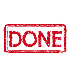 Done stamp rectangular on white Royalty Free Vector Image