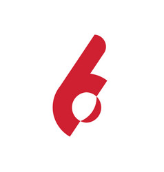 Six number 6 double triple line art outline Vector Image