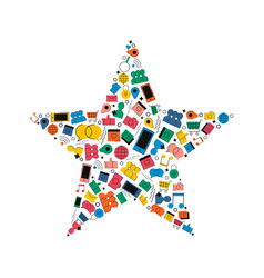 Star network topology lan design networking Vector Image