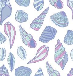 Seashells seamless pattern sea shell summer ocean Vector Image