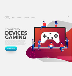 Retro neon color game controller Royalty Free Vector Image