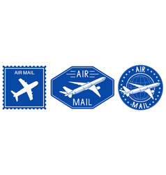 Postal elements postmarks ink stamps Royalty Free Vector