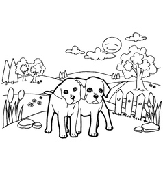 Poodle dog cartoon for coloring book Royalty Free Vector