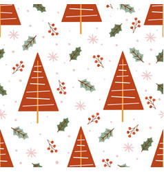 Seamless pattern with simple christmas trees Vector Image