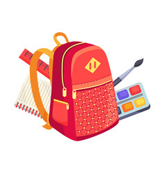 Kid backpack set cartoon side or front view Vector Image