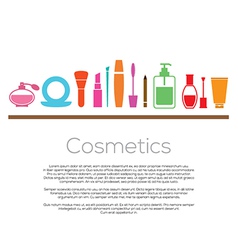 Makeup cosmetics tools on banner Royalty Free Vector Image