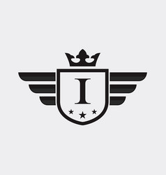 Letter n shield wing Royalty Free Vector Image