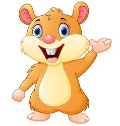 Cute mouse cartoon waving Royalty Free Vector Image