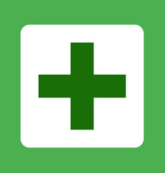 Green cross medical symbol Royalty Free Vector Image
