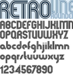 Retro line stripes effect font pattern old style Vector Image