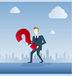 Businessman thinking question mark ponder problem Vector Image