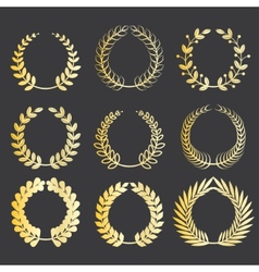 Laurel wreath - golden set Royalty Free Vector Image