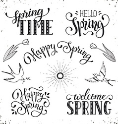 Spring time wording Royalty Free Vector Image - VectorStock