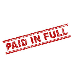 Paid in full stamp square grunge sign on white Vector Image