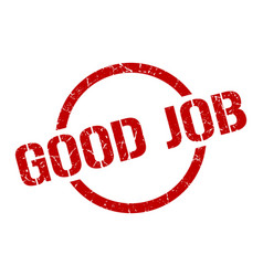 Good job thank you golden label with thumb up Vector Image