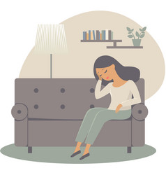 Woman character negative thinking self esteem Vector Image