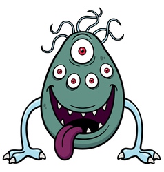 Cartoon alien pointing Royalty Free Vector Image