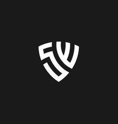 Sw monogram logo with diamond shape and ring Vector Image