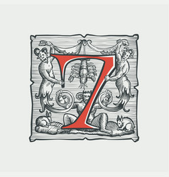 7 logo number seven medieval grunge gothic Vector Image