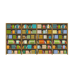 Library book shelf literature books cartoon Vector Image