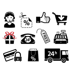 Shopping mall or store icon set Royalty Free Vector Image