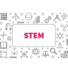 Stem education square frame - outline Royalty Free Vector