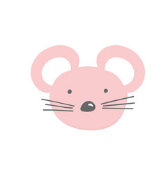 Smiling rat or mouse face icon isolated on white Vector Image