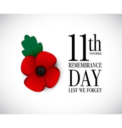 Remembrance day emblems set with red poppy flowers